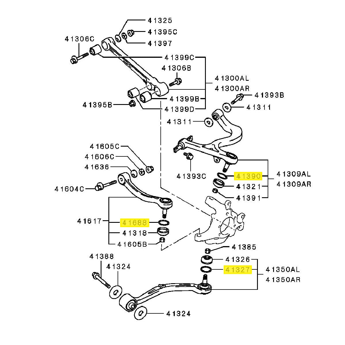 Mitsubishi Lancer Evo 4-9 Rear Suspension Arm Ball Joint Snap Ring (MA ...