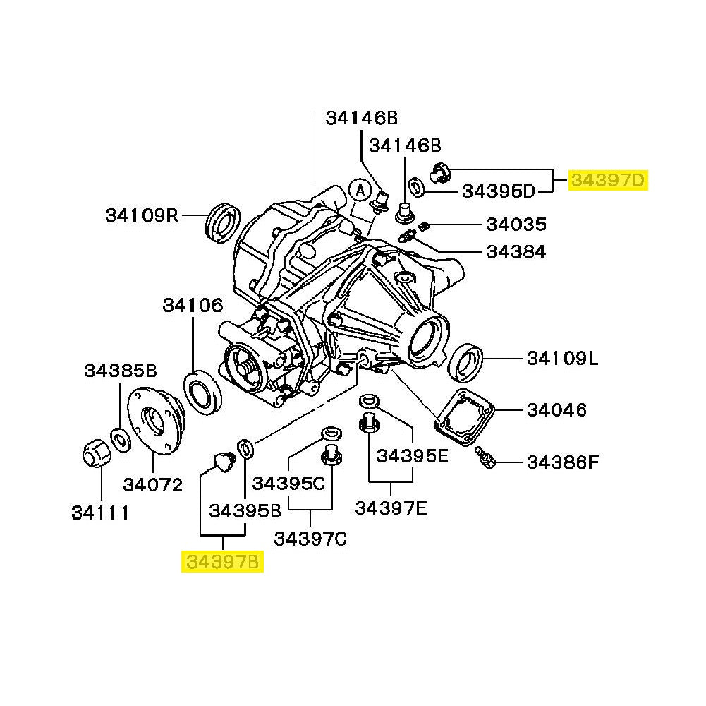 Mitsubishi Lancer Evo 4-10 Differential Fluid Fill Plug (MB001261 ...