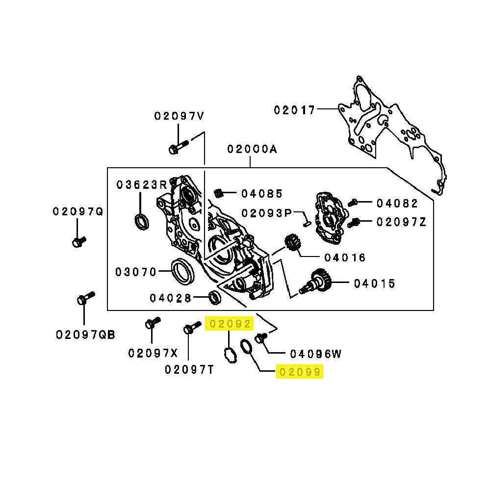 Mitsubishi Lancer Evo 4-9 Front Case Plug Kit (MD125376) (MD041021 ...