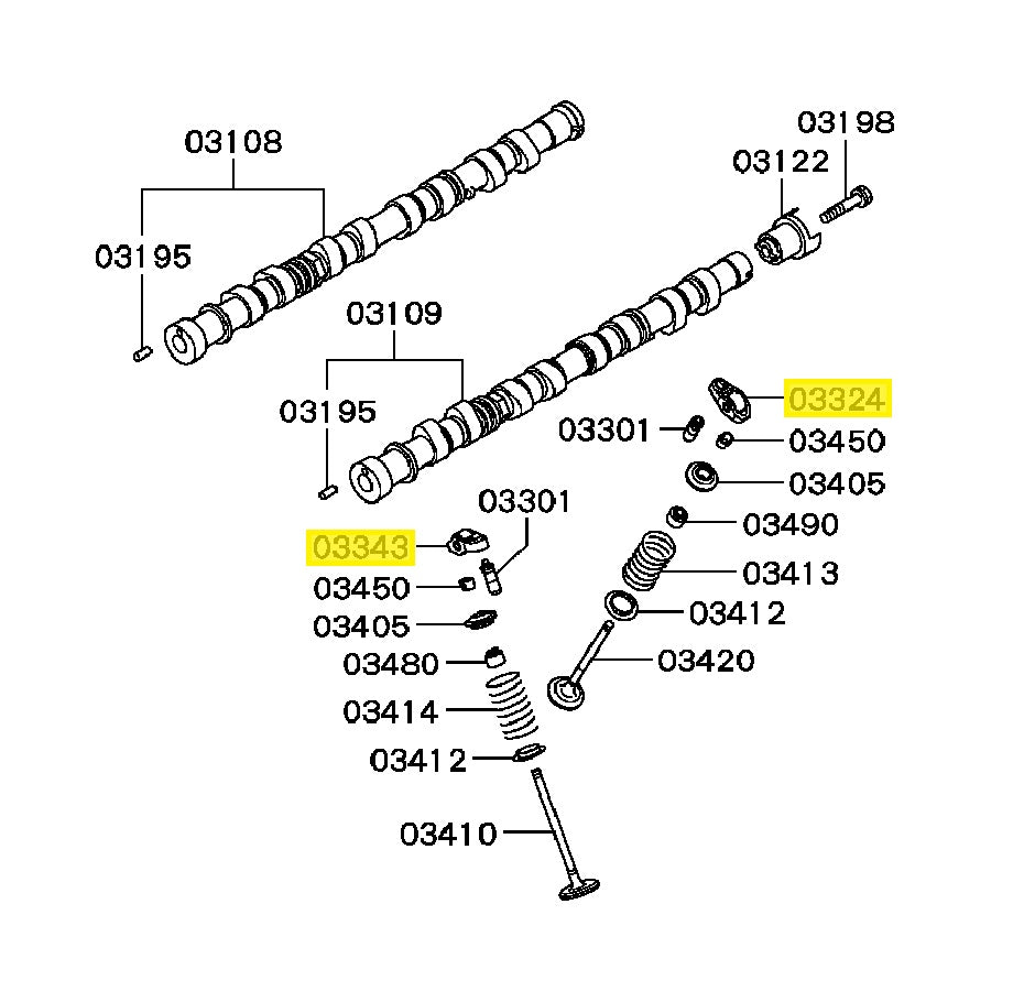 Mitsubishi Lancer Evo 4-9 Rocker Arms (MD375091) – Plethora Parts