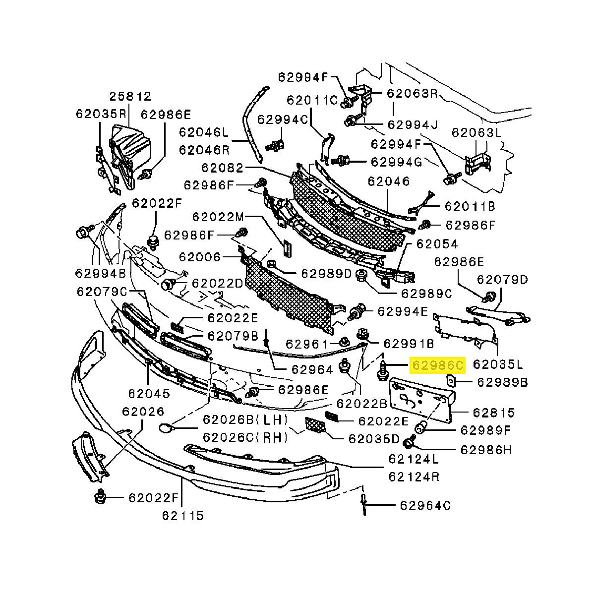 Mitsubishi Lancer Evo 7-10 Front/Rear Bumper Retaining Clip Screw (MS4 ...