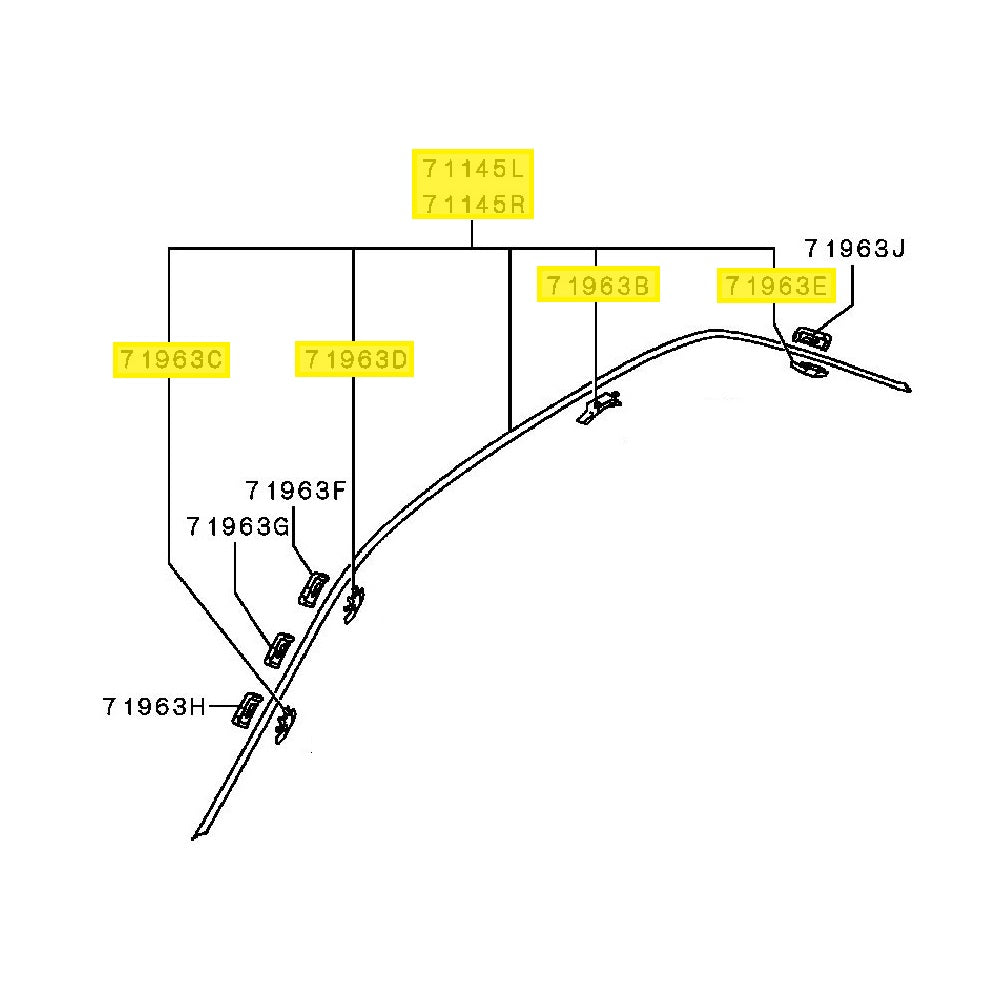 Mitsubishi Lancer Evo 7-9 CT9A Drip Moulding Set (MR520287) (MR520288 ...