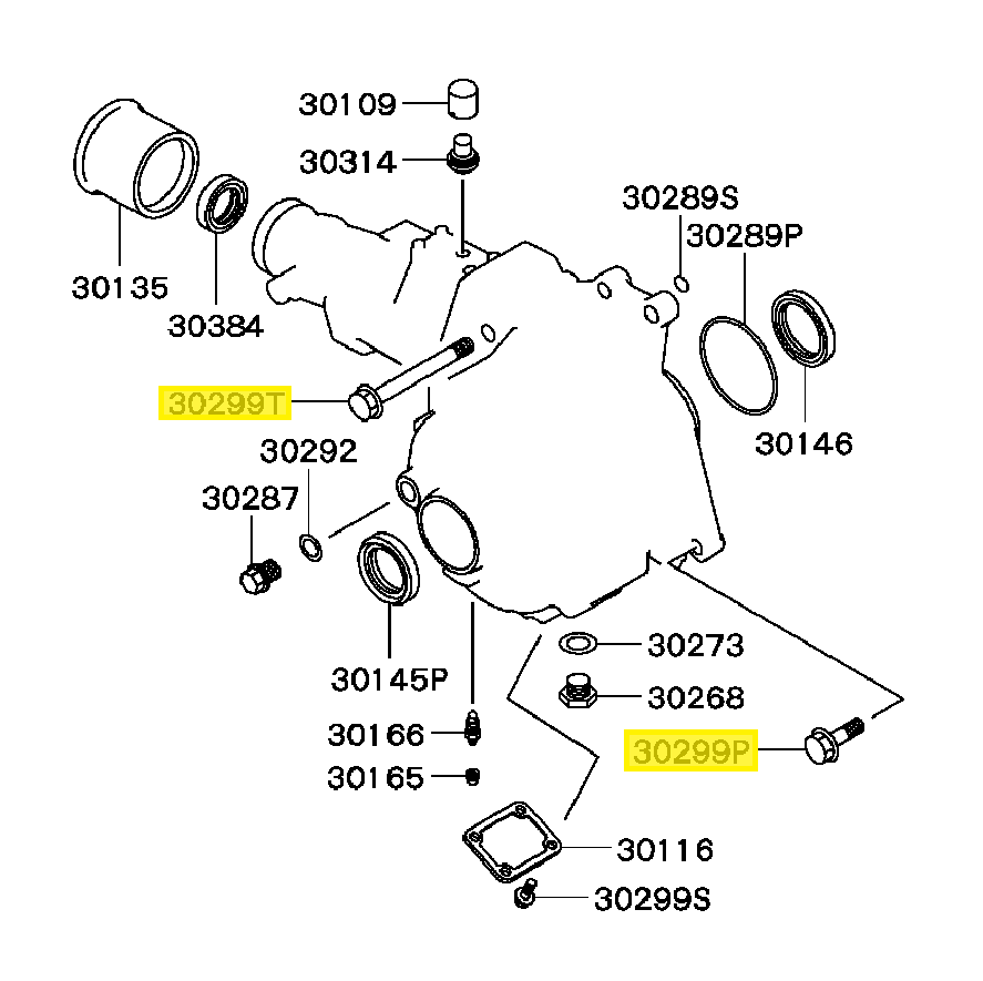 Mitsubishi Lancer Evo 4-9 Transfer Case Bolt Kit (MF140289) (MS101368 ...