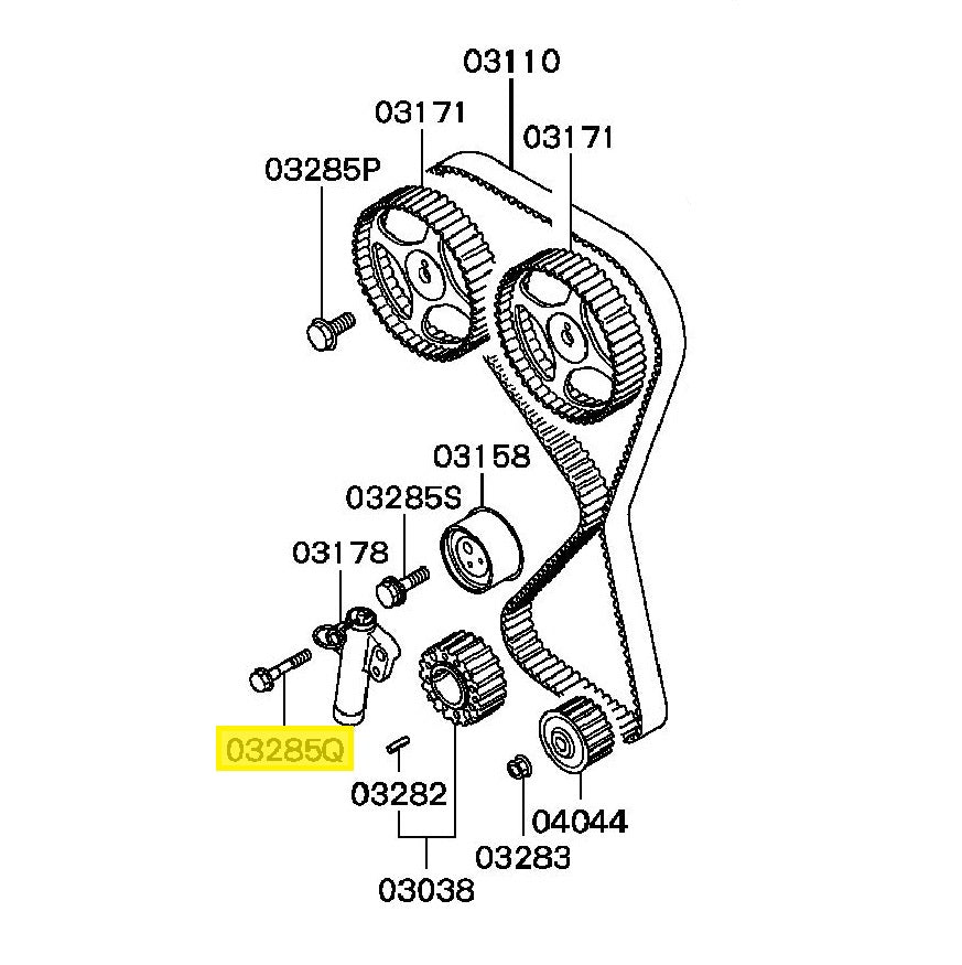 Mitsubishi Lancer Evo 4-9 Timing Belt Tensioner Bolt (MD129350 ...