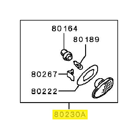 Mitsubishi Lancer Evo 4-9 Side Indicator Assembly Clear (MR522027 ...